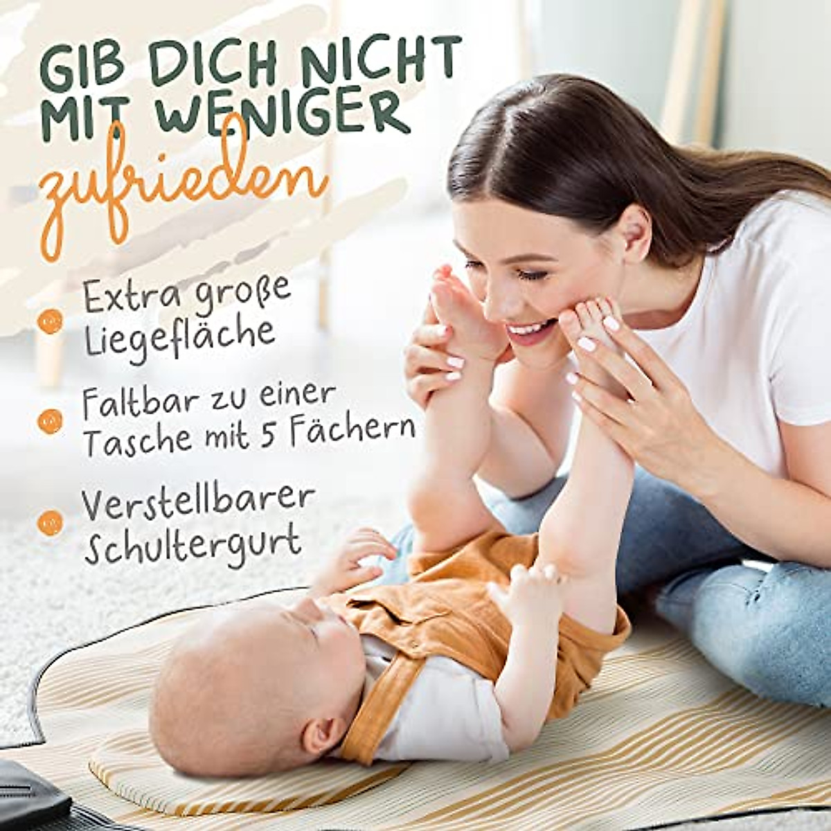 munimu® Portable Baby Diaper Changing Pad – Stylish Travel Changing Mat Bag with 5 Pockets & Adjustable Strap Converts into an XXL Waterproof Changing Pad – Portable Changing Pads, Anthracite