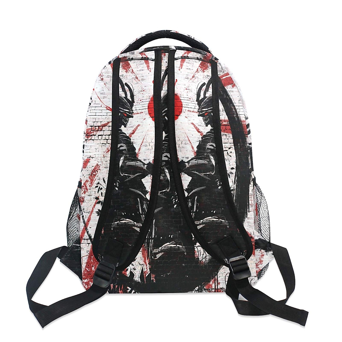 Backpack Japanese Samurai School Shoulder Bag Large Waterproof Durable Bookbag Laptop Daypack for Students Teens Girls Boys Elementary