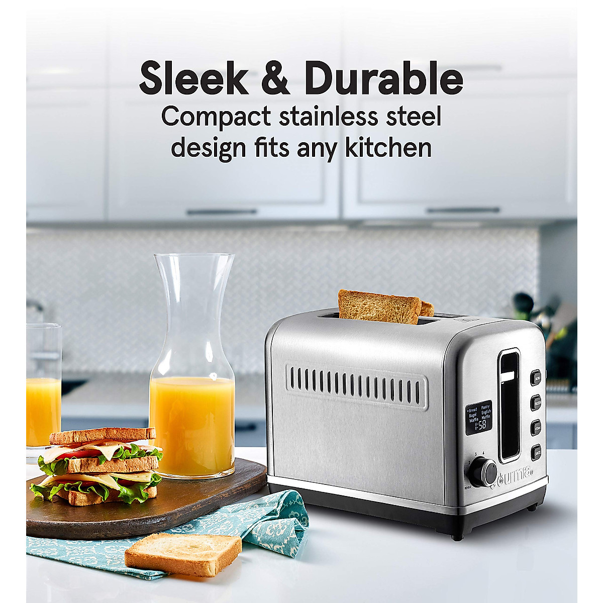 Gourmia GDT2650 Digital Multi-Function Stainless Steel Toaster