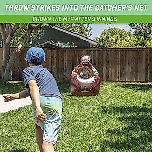 GoSports Inflataman Baseball Toss Challenge - Inflatable Catcher Strike Zone Pitching Game