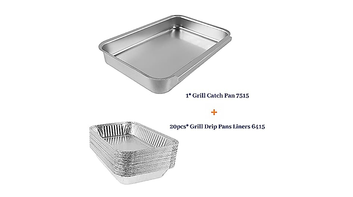AJinTeby Grill Catch Pan Holder & 20 Liners for Weber Gas Grills