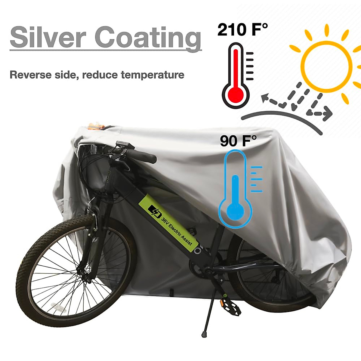 Urby Heavy Duty Bicycle Covers Outdoor Storage Waterproof And Heat Resistant. Ideal For Electric Bike As Ebike Battery Cover Or Rain Cover. Comes With Large Mesh Bag For Easy Traveling (29''/Large)