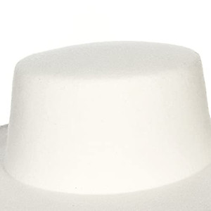 Women Men Classic Felt Fedora Hat Wide Brim Flat Top Jazz Panama Hat Casual Party Church Hat (White)