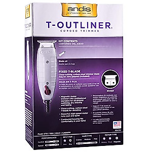 Andis Professional T-Outliner Beard/Hair Trimmer with T-Blade, Gray, Model GTO (04710) with a BeauWis Blade Brush