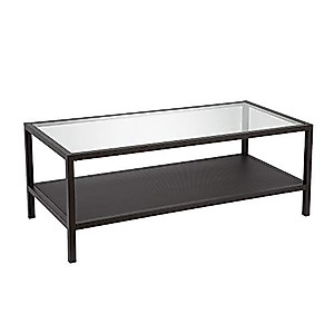 Henn&Hart 45" Wide Rectangular Coffee Table in Blackened Bronze, Modern coffee tables for living room, studio apartment essentials