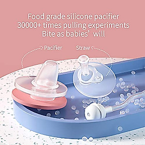 POTATO Weighted Straw Cups For Toddlers Spill Proof, PPSU Sippy Cup with Handles for Boy, Water Bottle for Baby 12 Months with 2 Type of Spout, 10 Ounce Bright Red