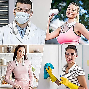 Anwick Portable Neck Fan, Hands Free Bladeless Personal Fan, 3 Speed Leafless Rechargeable USB Wearable Cooling Fan, 360° Cooling Hanging Fan, Women Men Office Travel