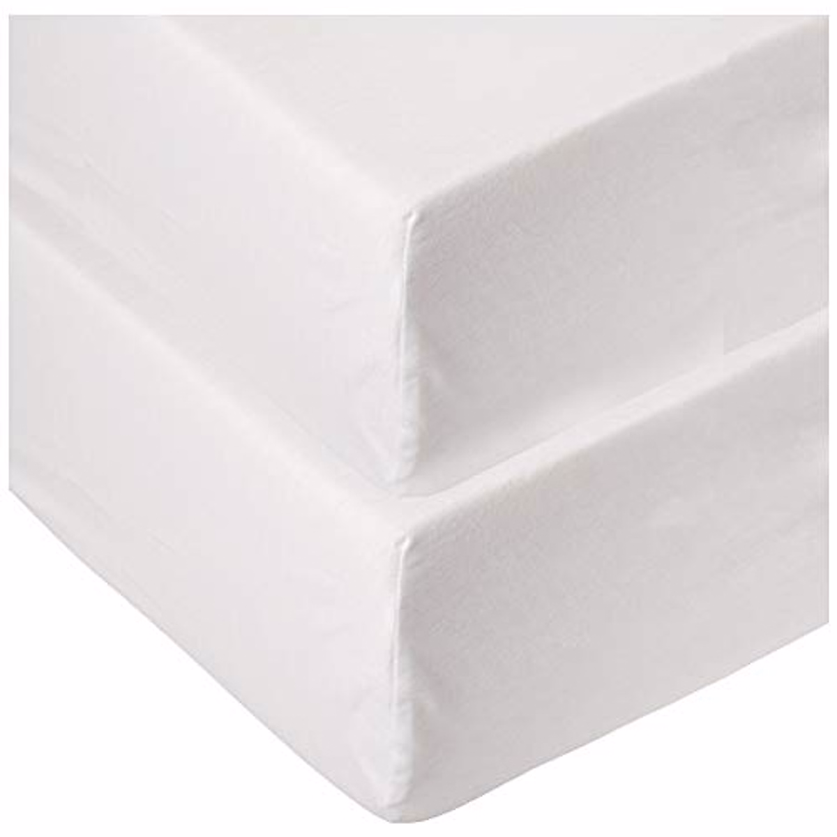 HonestBaby unisex baby 2-Pack Organic Cotton Fitted Crib Sheets Wearable Blanket, Bright White, One Size US