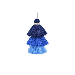 KONMAY 4pcs Tri-Layered Tassels with Hanging Loop for Jewelry Making, Clothing