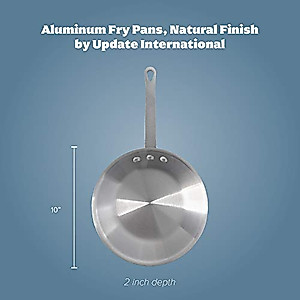 10 Inch Natural Finish Aluminum Frying Pan, Fry Pan, Commercial Grade - NSF Certified
