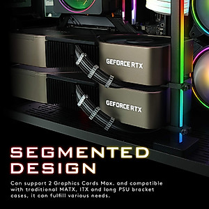 EZDIY-FAB Graphics Card GPU Brace 5V 3Pin ARGB,Support Video Card Sag Holder Holster Bracket, Anodized Aluminum (Black)