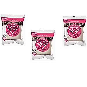 Hario 01 100-Count Coffee White Paper Filters, 3-Pack Set (Total of 300 Sheets) (Japan import) by Hario