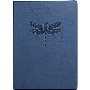 Blue Embossed Dragonfly Faux Leather Journal - Lined