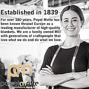 Poyet Motte Antibes 350GSM 100-Percent Wool Medium Weight Oversized Blanket, Machine Washable (Grey, King Size)