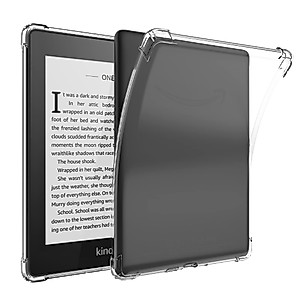 Clear Case for 6.8" Kindle Paperwhite 11th Generation 2021 and Signature Edition TPU Back Cover, Bumper Corners Slim Protective Case for 11th Gen Kindle Paperwhite- Transparent (Transparent)