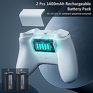 Narati RGB Cooling Charging Stand with Fan for Xbox Series S, 2X 1400mAh Rechargeable Batteries, Cooling System, Charger Station, Headset Hook Accessories for Xbox S