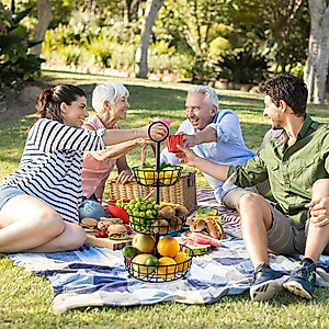 weharnar 3 Tier Fruit Basket for Kitchen, Detachable Fruit Holder, Black Fruit Stand, Wire Vegetable Basket, Large Capacity Fruit Bowl for Kitchen Counter, Kitchen & Home Decor