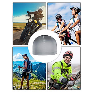 Boao 6 Pieces Cycling Skull Cap Running Sweat Wicking Hats Helmet Liner for Men and Women Fitting Running Jogging Exercise (Black, Grey, Dark Blue, White, Army Green, Navy)