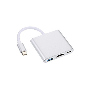 PENCHEN USB 3.1 Type-C to USB 3.0/ HD/Type-C HUB USB-C 3-in-1 Adapter Dongle Dock Cable Replaent forPro, Dell XPS 13