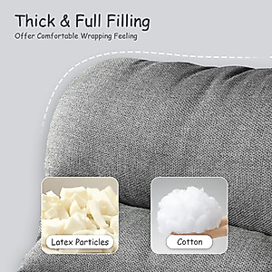 ovios Glider Rocking Chair with Ottoman, Mid Century Modern Accent Chair, Comfy Gliding Rocker Lazy Recliner Chair with Arms for Living Room and Small Space, Dark Grey