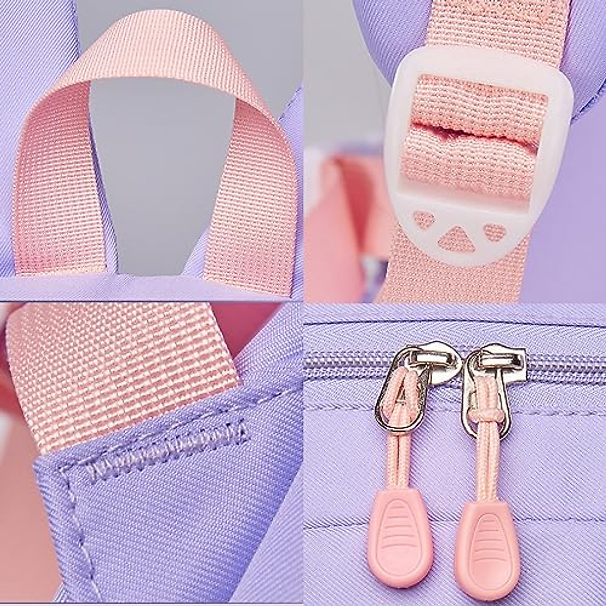 Wellhoope Kawaii Big Capacity Backpack Personalized Name Cute Aesthetic Backpack Bunny Outdoor Daypack Casual Travel Bag Laptop Backpack Pink Blue Black Purple Green