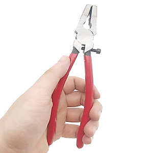 Key Fob Pliers Tool, 8 Inch Glass Running Pliers Attach Rubber Tips, with Adjustable Screw