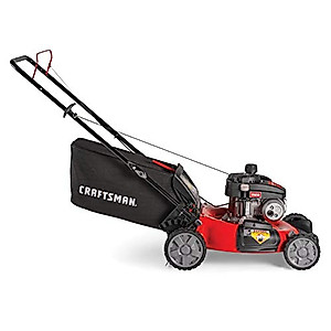 CRAFTSMAN Gas Powered Lawn Mower, 21-inch, 3-in-1 Mulching Push Mower with Bag, 140cc (M105)