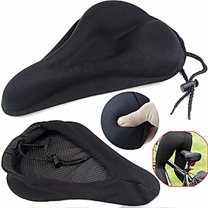 Gel Bike Seat Cover, Best Bike Saddle Cover with Black Waterproof Saddle Cover- Extra Comfortable Gel Bicycle Seat for MTB Mountain Bike Seat & City Road Bike Saddle-Padded Bike Cushion Saddle Cover