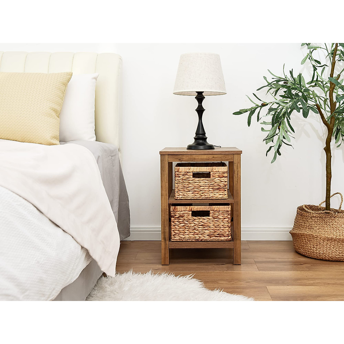 StorageWorks Wicker Storage Basket, Pantry Baskets for Organizing, Wicker Baskets with Built-in Handles