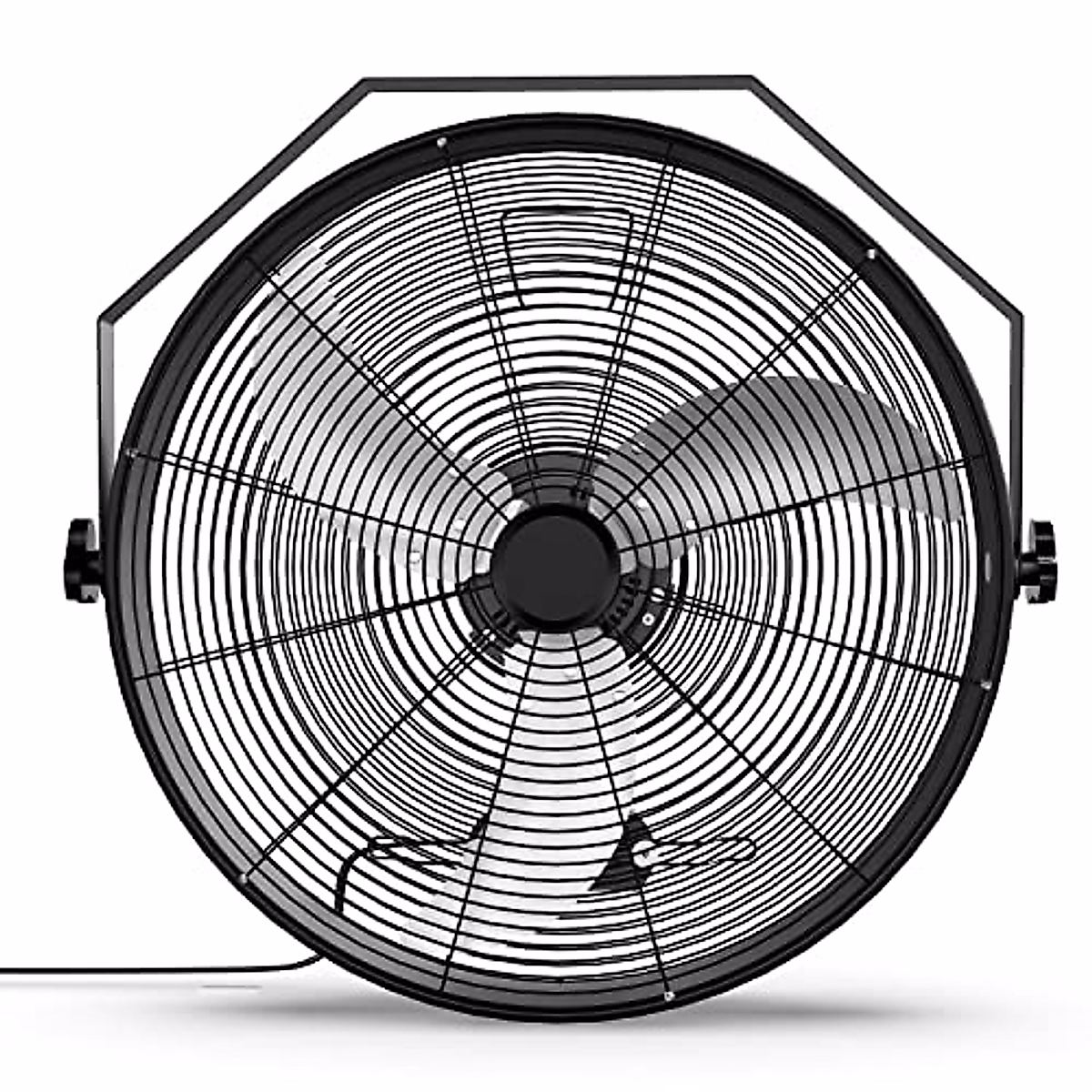 InfiniPower 20 Inch High Velocity Wall Mount Fan with Rack, 3 Speed Industrial/Commercial Metal Ventilation Fan