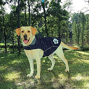 Dog Winter Coat Dog Clothes Waterproof Windproof Dog Jacket Warm Dog Vest for Cold Weather Dog Fleece Jacket with Reflective Stripe for Camping Hiking Walking - Blue - 2XL