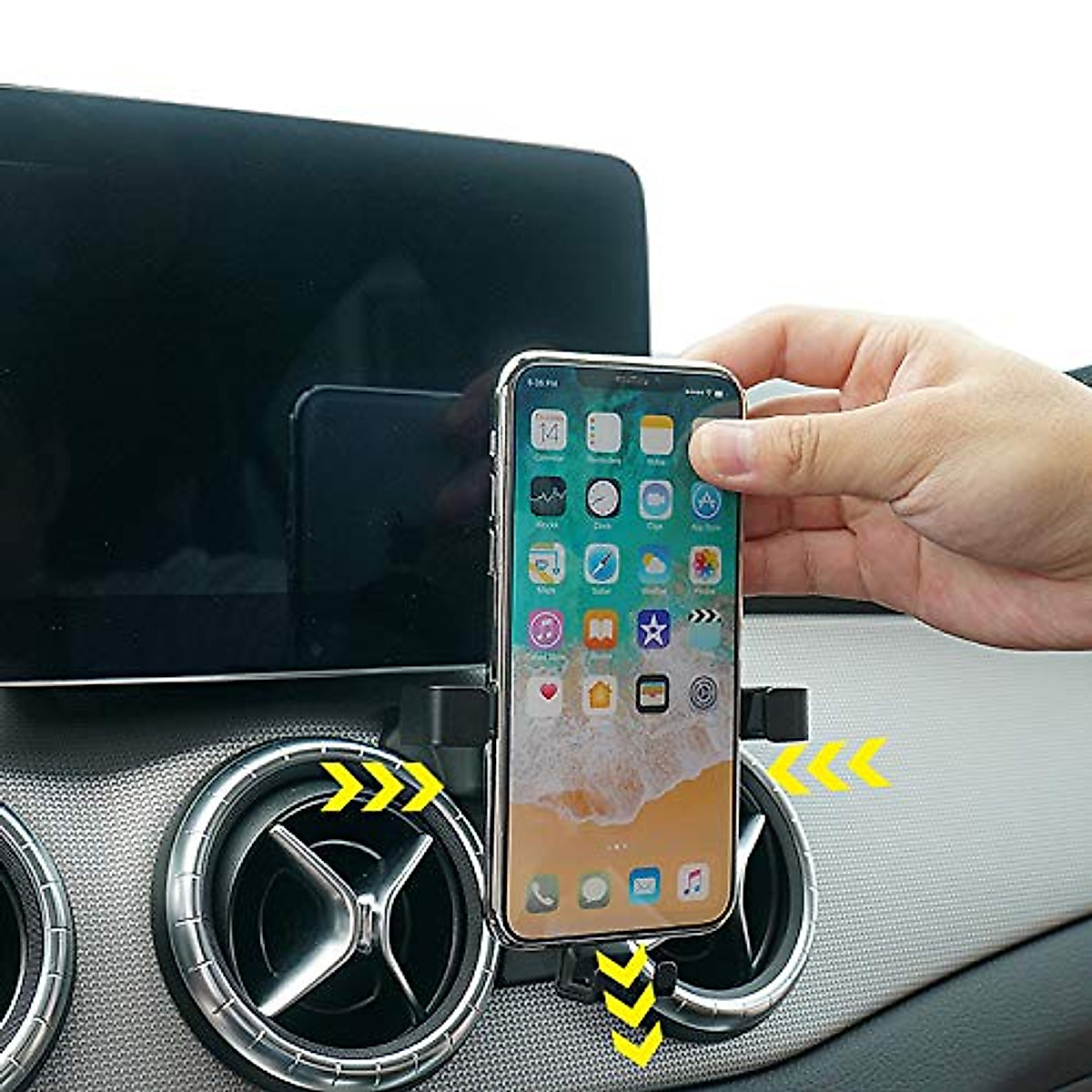 ITrims Car Accessories Dashboard Mount Mount Cell Phone Holder Adjustable Car Phone Holder for Mercedes-Benz GLA-Class X156 2015-2019 / CLA-Class C117/ A-Class W176 2013-2018 (Black)