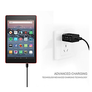 15W Fast Charger,10Ft Extra Long Micro USB Cable for Charging Fire HD 7 8 10(1st-8th Generation 2010-2018) Kindle Fire HD HDX 7''8.9''9.7'' Kindle E-Reader Oasis Paperwhite