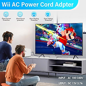 4 in 1 Wii Replacement Cables Set, Wii AC Power Adapter + Wii to hdmi Converter+ Wired Motion Sensor Bar and Composite Audio Video Cable for Nintendo Wii
