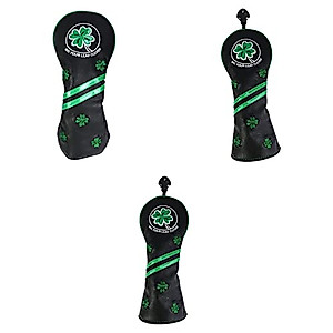 barenx 3 Pack PU Golf Wood Head Covers 460cc Fairway Driver Club Headcover Protector