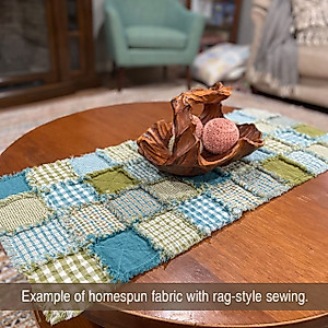 Sage Green 2 Plaid Homespun Cotton Fabric by JCS - Sold by The Yard