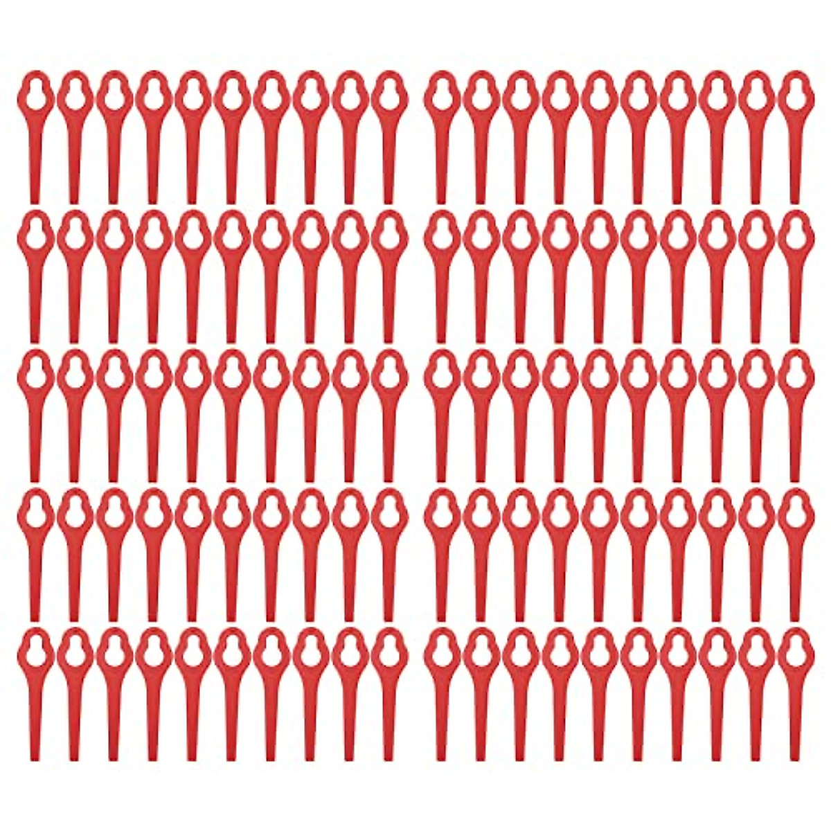 WALFRONT 100Pcs Plastic Cutter Blades Replacement for Stihl Polycut 2‑2 Garden Lawn Mower Trimmer Grass Cutter Tool Plastic Blades Accessories