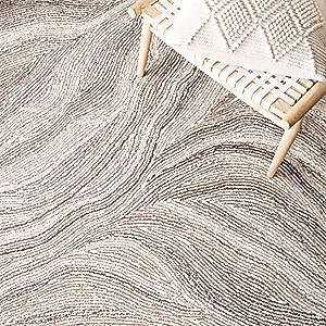 Safavieh Metro Collection 8' x 10' Ivory / Brown MET505T Handmade Modern Abstract Premium Wool Area Rug
