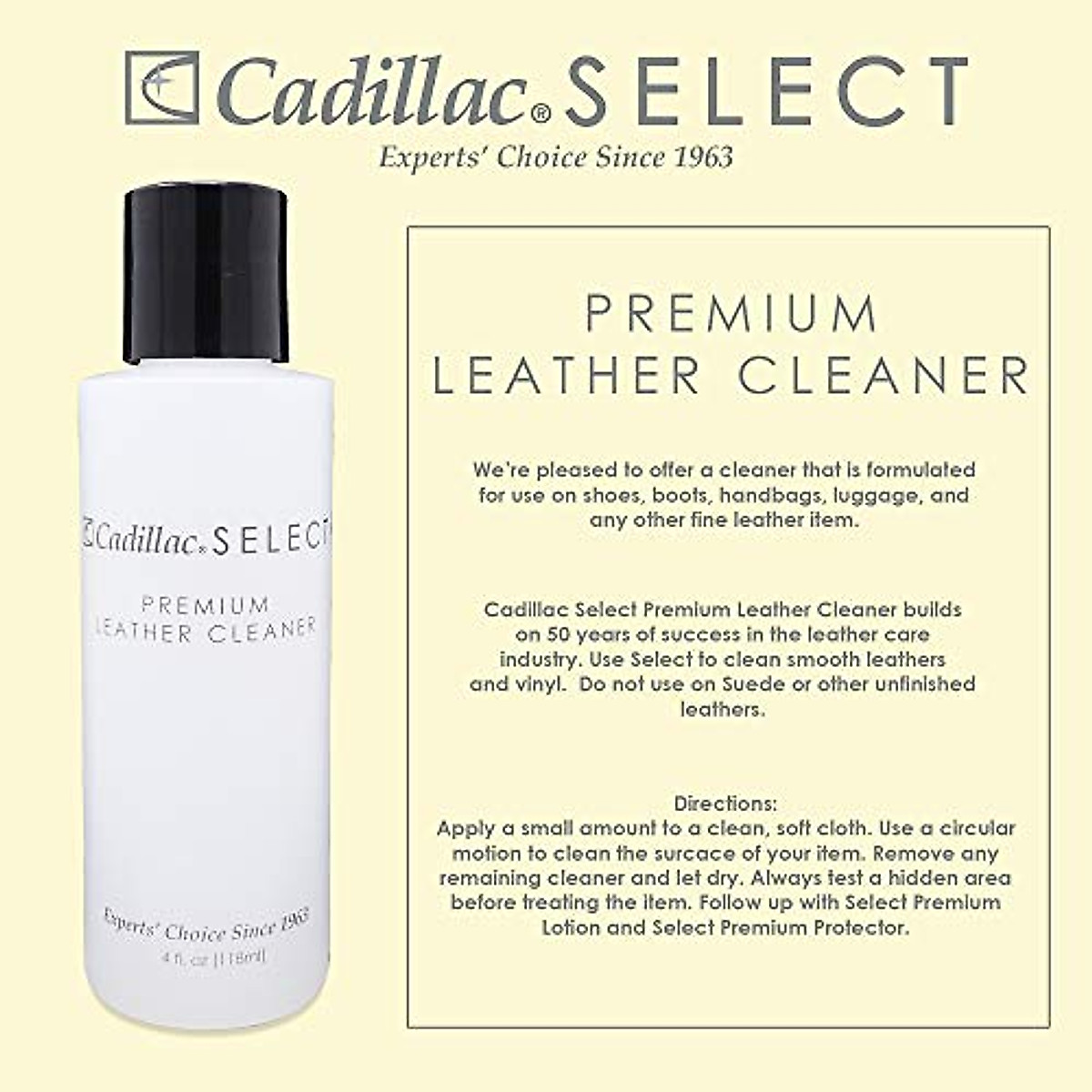 Cadillac Select Premium Leather Care Kit - Leather Cleaner, Lotion Conditioner & Water & Stain Protector