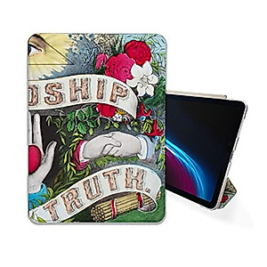 Cute Friendship Love Truth case Compatible with iPad Mini Air Pro 7.9 8.3 9.7 10.2 10.9 11 12.9 inch Pattern Cover New 2022 2021 Trifold Stand 3 4 5 6 7 8 9 Generation 348 (12.9 Pro 3/4/5 gen)