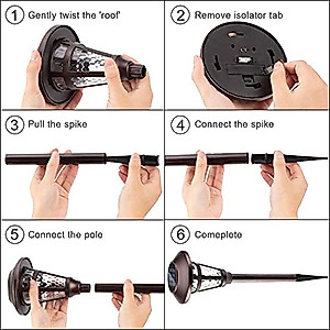 Solpex Solar Pathway Lights Outdoor,6 Pack Solar Garden Lights, Bronze Finshed, Waterproof Solar Walkway Lights Outdoor Lawn, Patio, Yard, Garden, Pathway, Walkway and Driveway.…