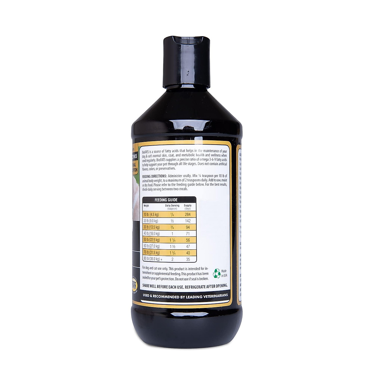 BiologicVET - BioFATS Omega 3-6-9 Fatty Acid with EPA & DHA, Supports Healthy Skin, Coat and General Wellness, 94-Day Supply for 30-lb. Animal, 12-fl. oz. Bottle