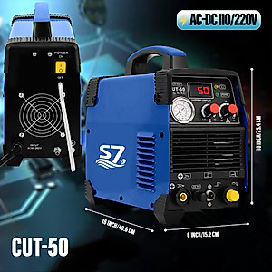 55Amp Non-Touch Pilot ARC Plasma Cutter 110V / 220V Dual Voltage Inverter DC Digital Display IGBT Portable Cutting Machine