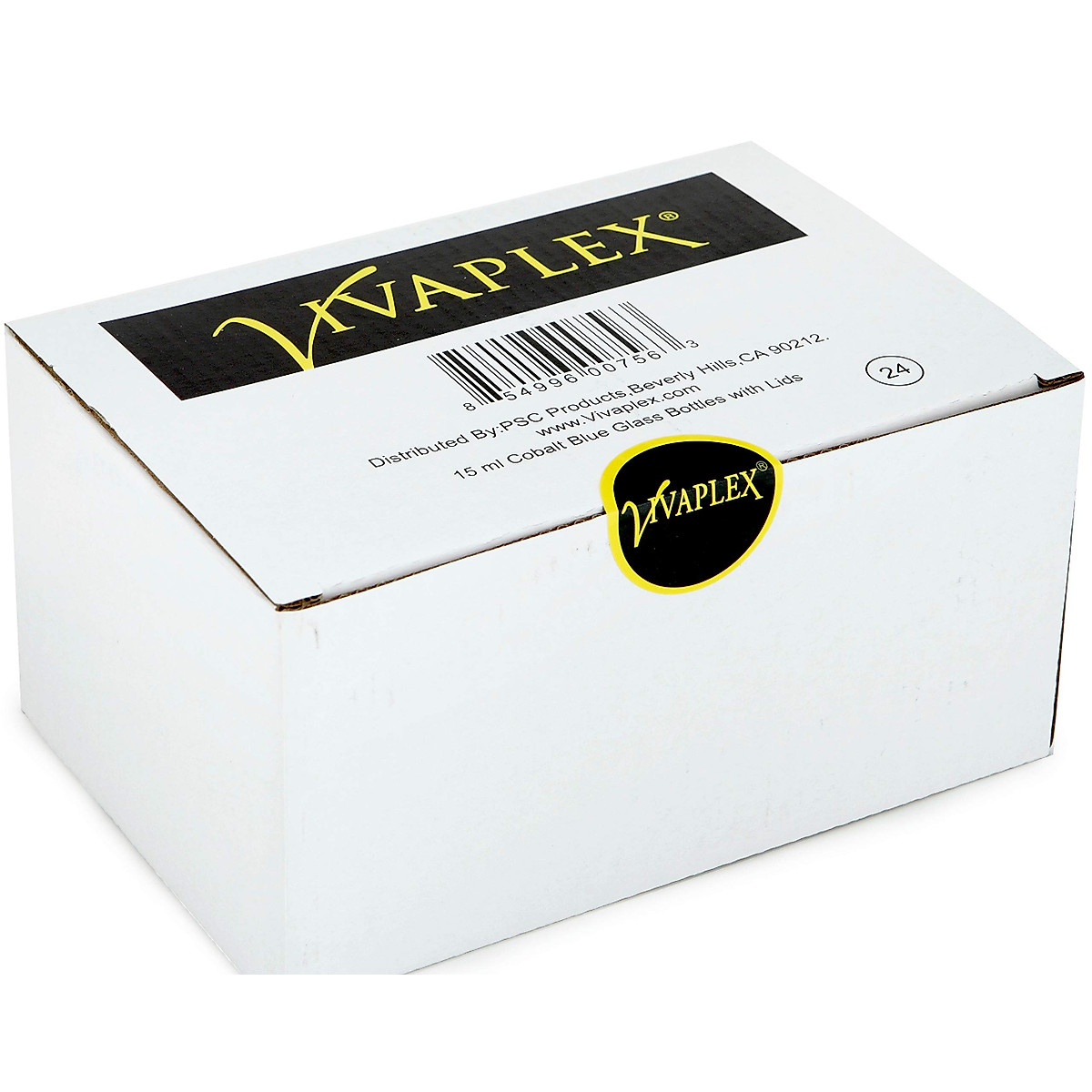 Vivaplex, 24, Cobalt Blue, 15 ml Glass Bottles, with Lids