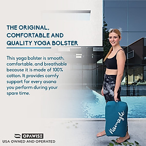 Yoga Bolster for Restorative Yoga - Rectangular Meditation Pillow with Washable Cover for Legs, Knees, Lower Back and Head, Lumbar Support Pillow for Bed, Sleeping - Yoga Pillow for Yin, prenatal Yoga