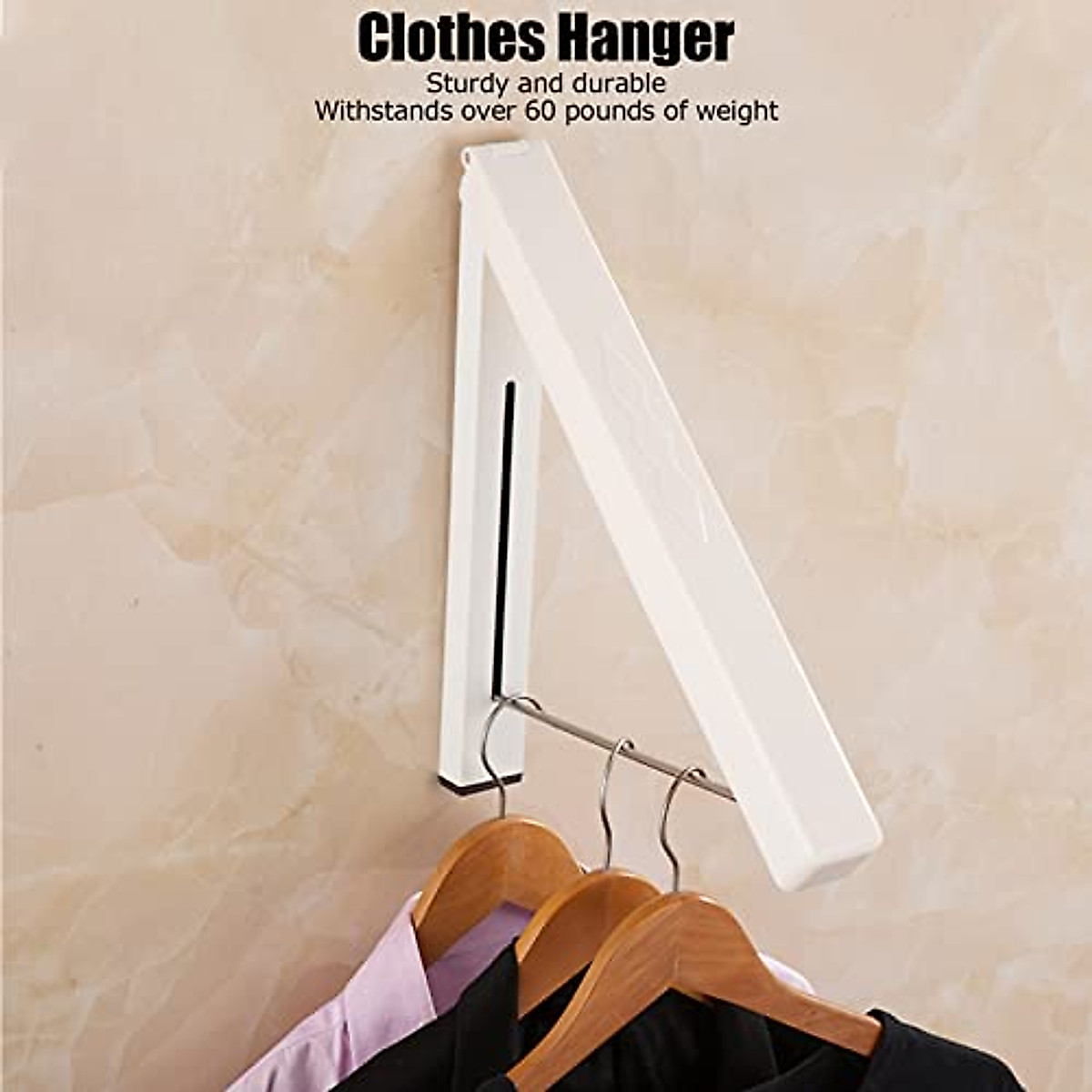 Wall Mounted Drying Rack, Folding Retractable Collapsible Laundry Clothes Drying Rack, Clothes Hanging Rack For Hotel, Office, Home