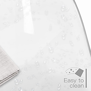 Villeston Acrylic Clear Desk Chair, Modern Small Cute Armless Vanity Rolling Plastic Chair Home Office Lucite Ghost Chairs Cushion Padded with Golden Legs, Clear