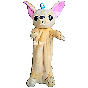 AM Landen Super Cute Soft Plush Chihuahua Cosmetic Makeup Storage Pencil Pouch
