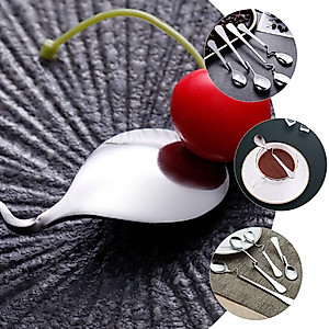 4pcs Hanging Coffee Spoons, Bending Handle Jam Spoons Stainless Steel Honey Spoons Dessert Spoons for Tea Coffee Dessert, 4 Size