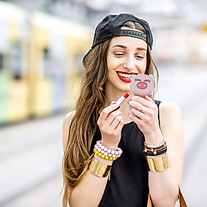 HEALLILY Womens Wallet Double- Sided Hand Mirror Pig Makeup Mirror Portable Foldable Double Sided Round Mirror Purse Handbag Cosmetic Mirror for Women Ladies Style 2 Compact Vanity Mirr Travel Wallet